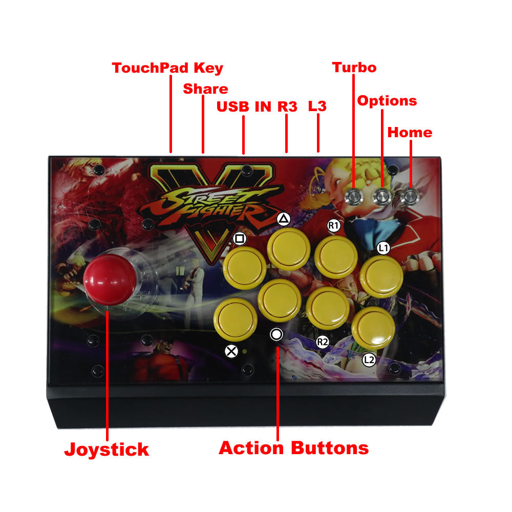 RAC-P300J Arcade Fight Stick Detachable Joystick PS4 Metal Case Artwork ...